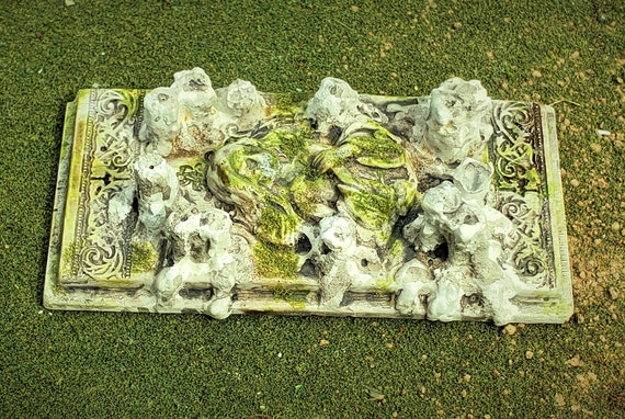 Miniature Distressed Tombstone Cemetery Candle Girl - Etsy