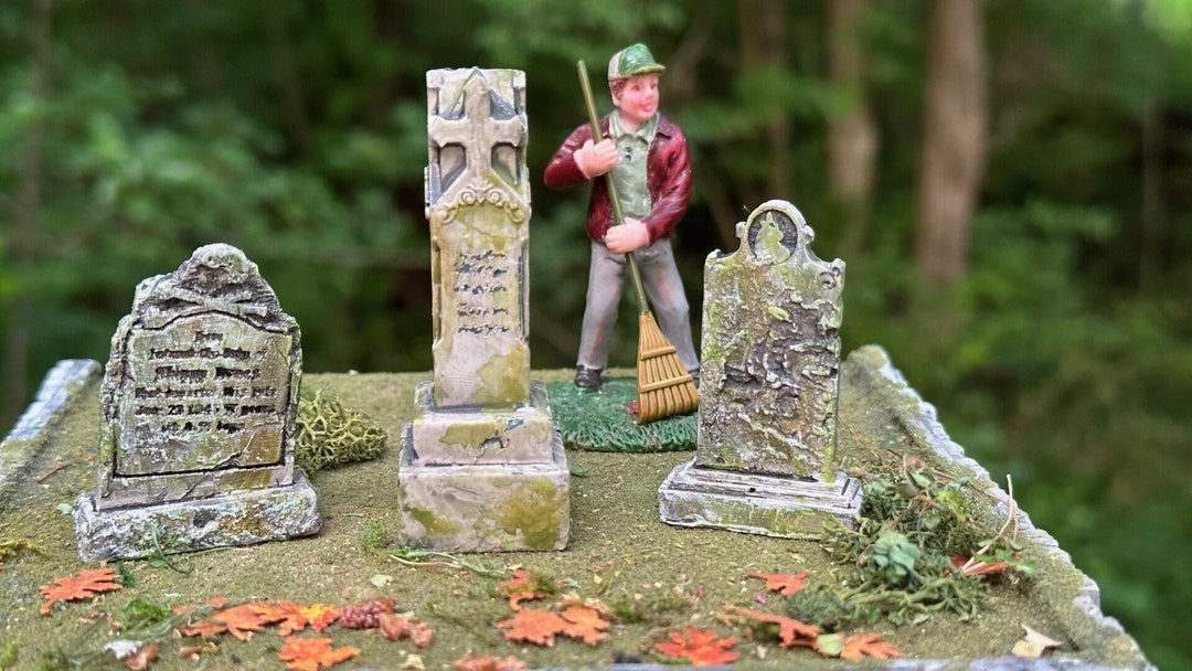 Set 6 Distressed Cemetery Tombstones 3 Piece Set - Etsy