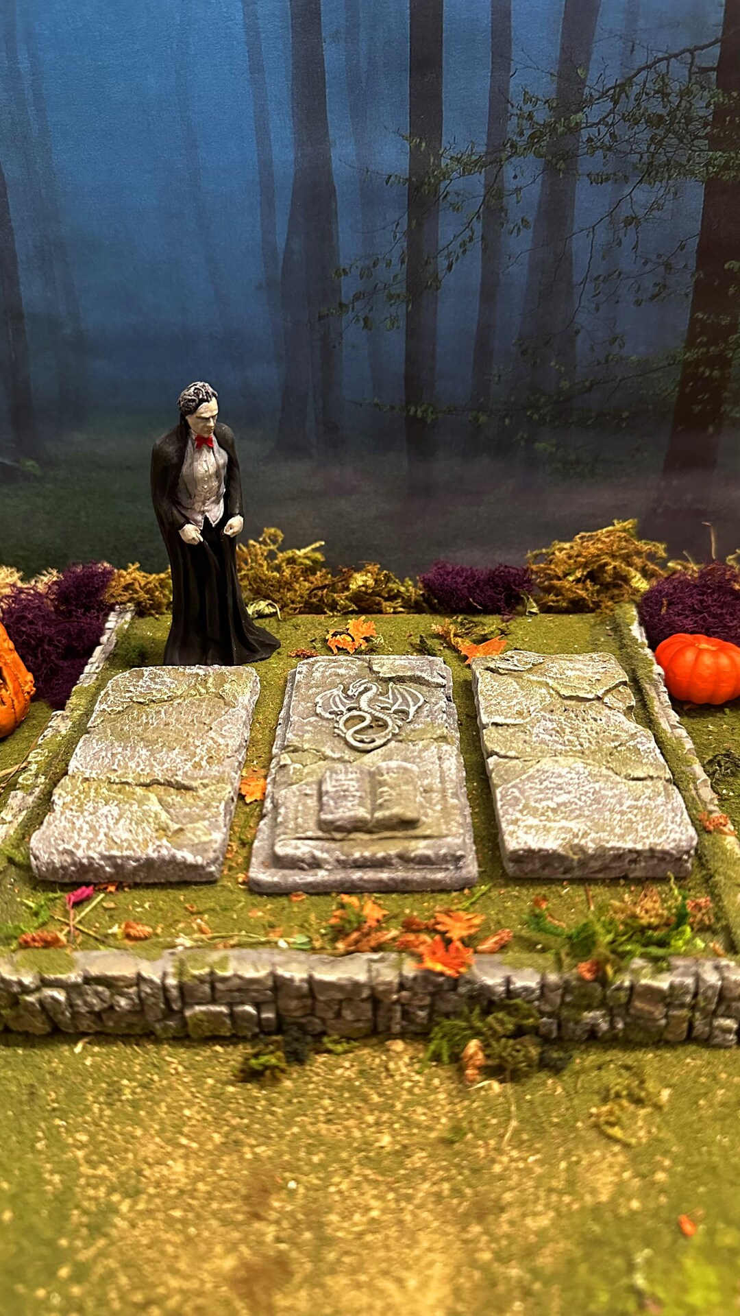 Miniature Halloween Village Distressed Tombstone Ground Crypts - Etsy