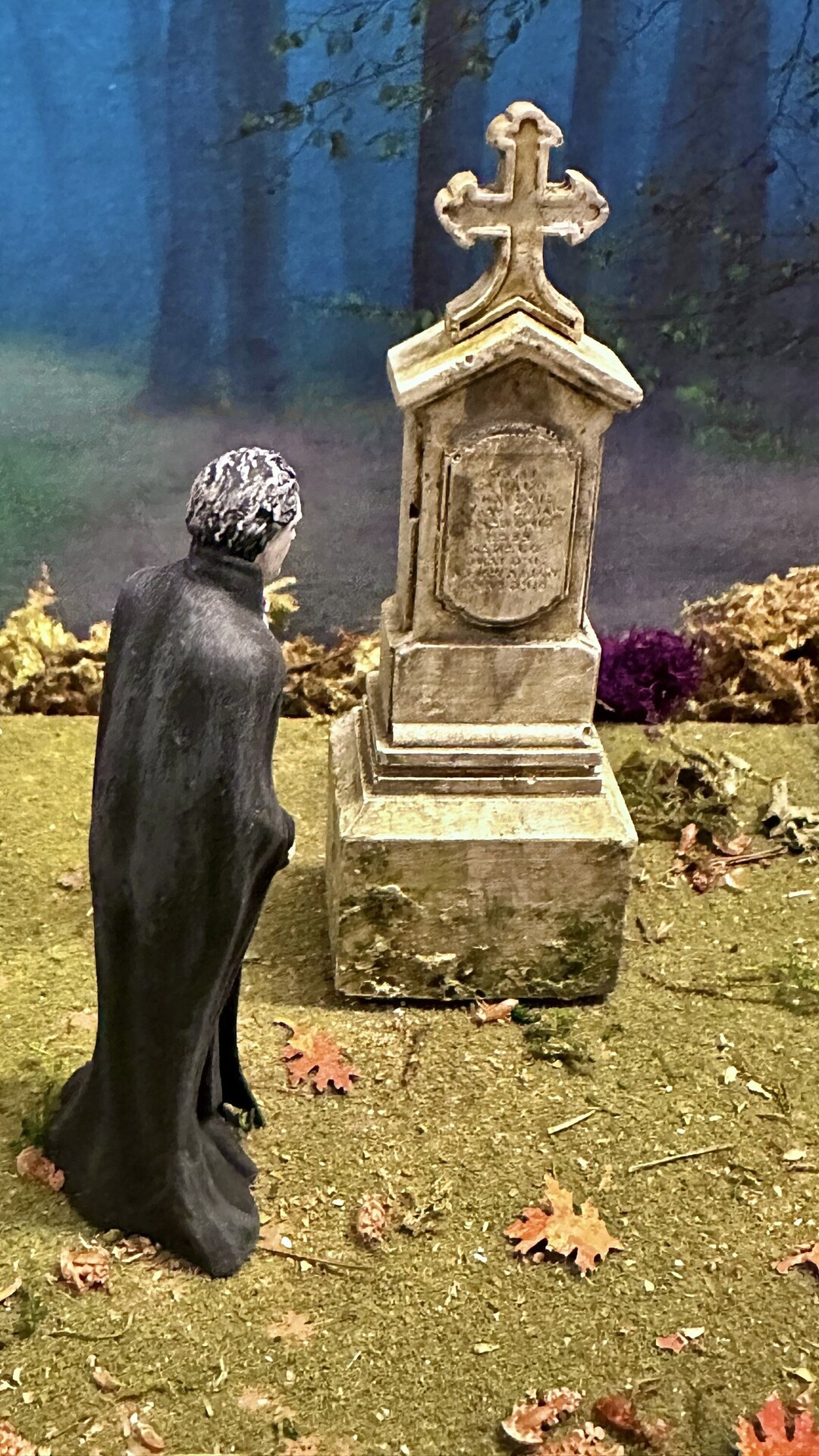 Miniature Halloween Village Distressed Tombstone With Small Cross - Etsy