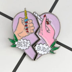 Best Buds Enamel Pin Pins Set Label Pin Hard Cute Kawaii Funny Birthday ...