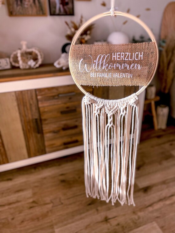 Macramé Welcome Ring Welcome Sign Door Wreath Sign - Etsy