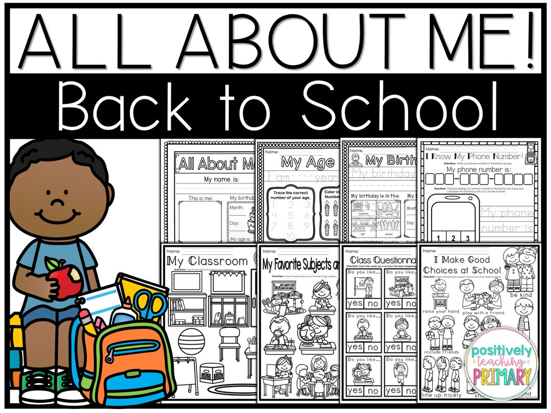 All About Me! Back to School Packet - Etsy