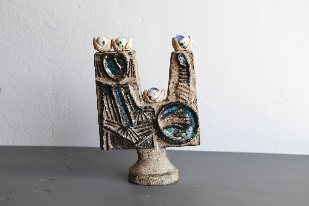 Scandinavian Modern Art Pottery Sculpture, Handmade Vintage Ceramic by ...