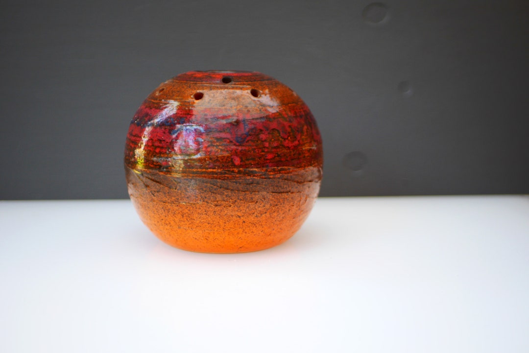 Scandinavian Art Pottery Globe Vase, Mid-century Modern Design Ceramic ...