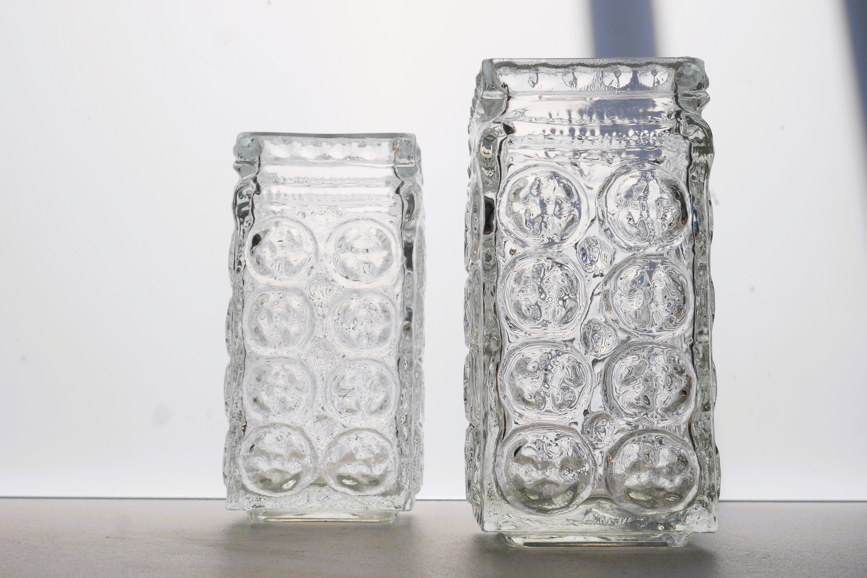 Mid-century Modern Sklo Union Glass Vases, a Pair of Rare Vintage Vases ...