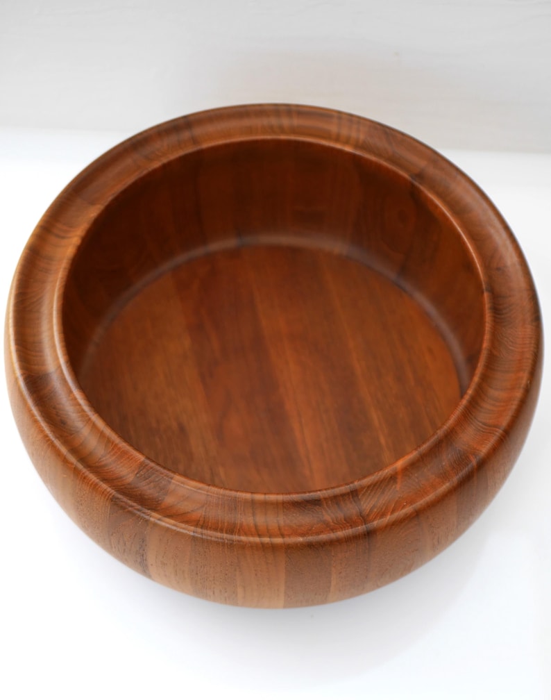 Danish Mid-century Modern Teak Bowl, a Large Salad or Fruit Bowl From ...