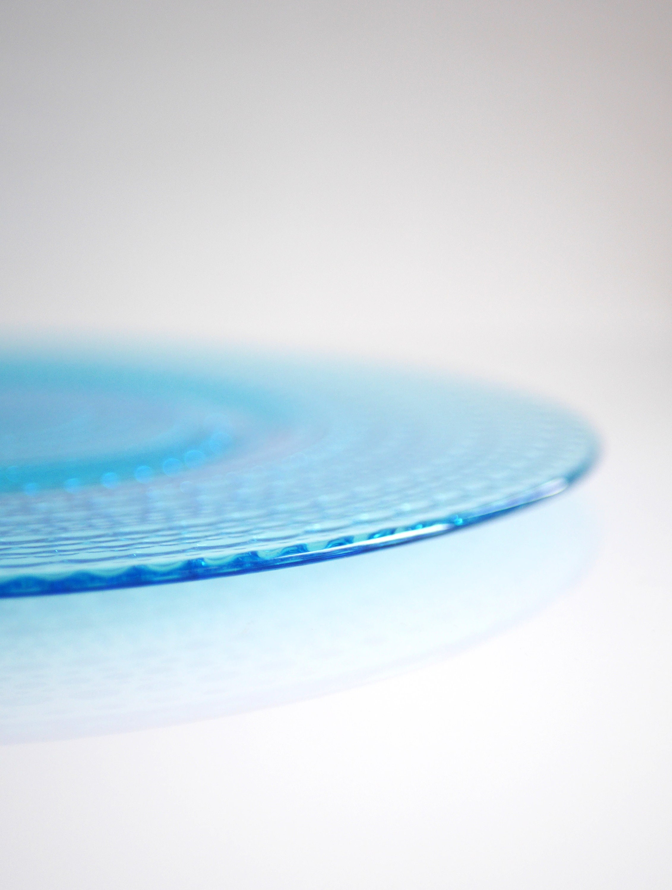 Iittala Kastehelmi Large Plate: Mid-century Azur Blue Glass Tray by ...