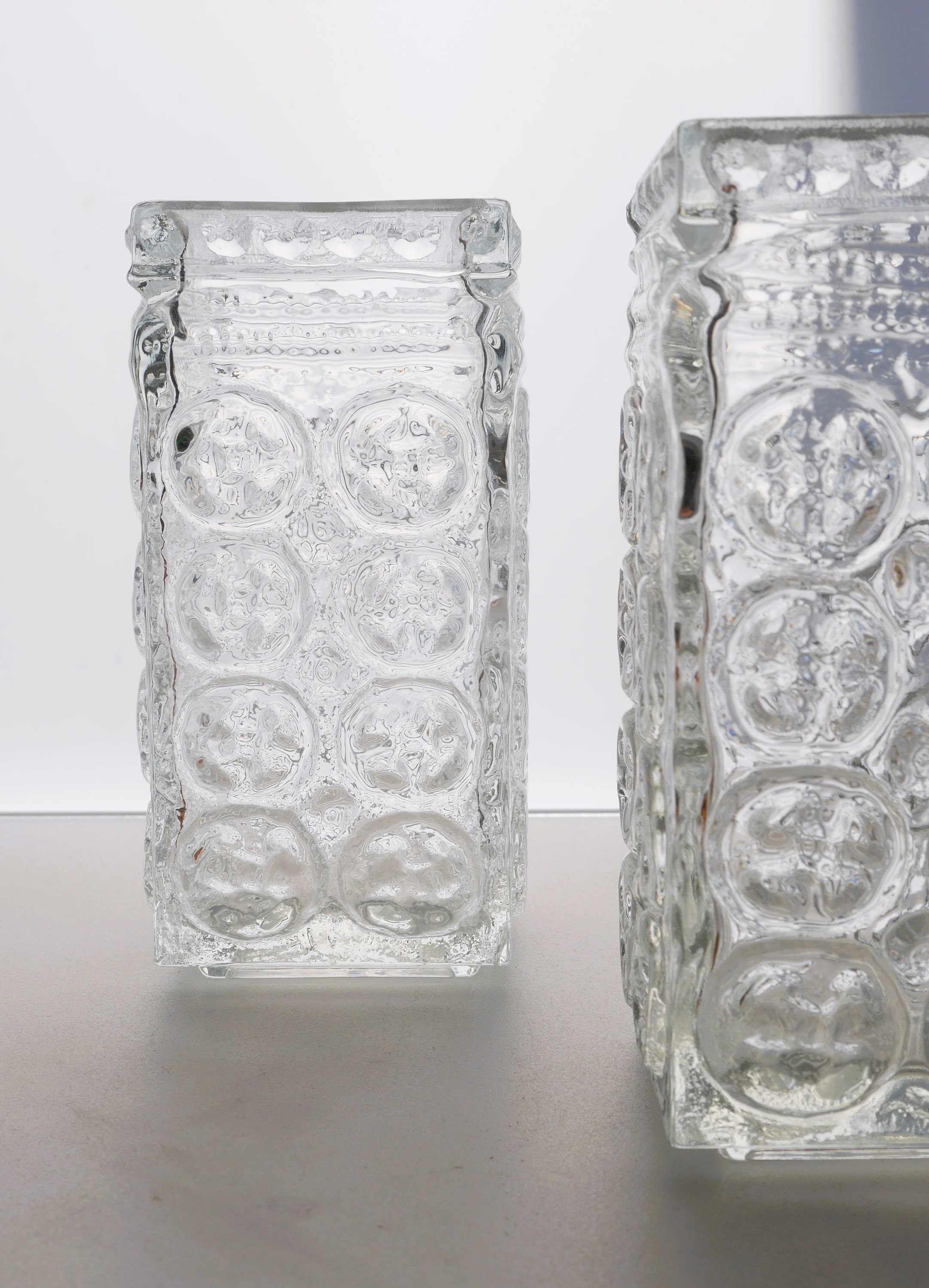Mid-century Modern Sklo Union Glass Vases, a Pair of Rare Vintage Vases ...