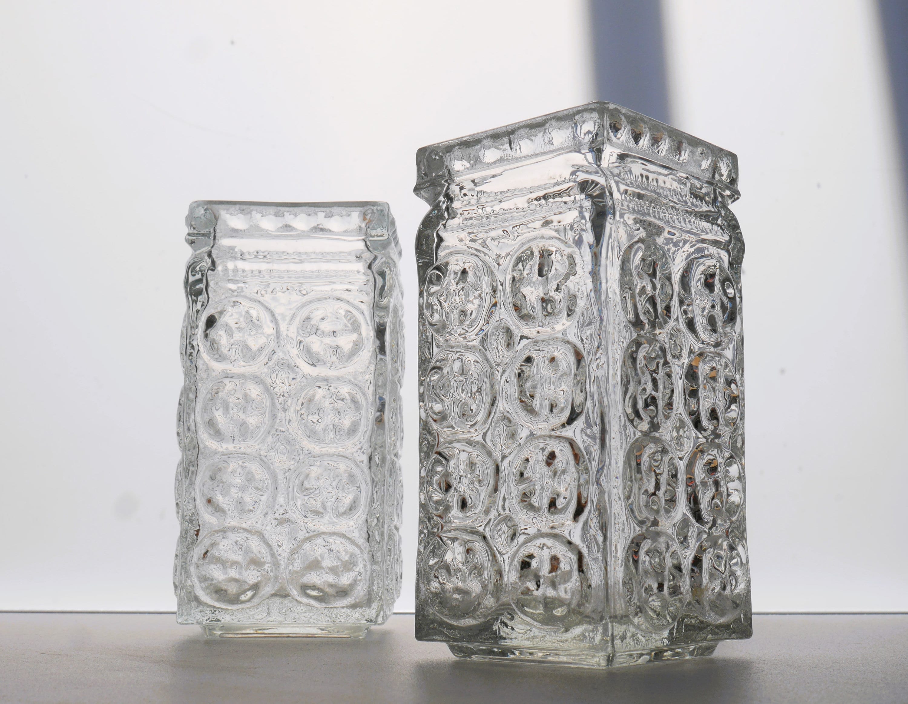 Mid-century Modern Sklo Union Glass Vases, a Pair of Rare Vintage Vases ...