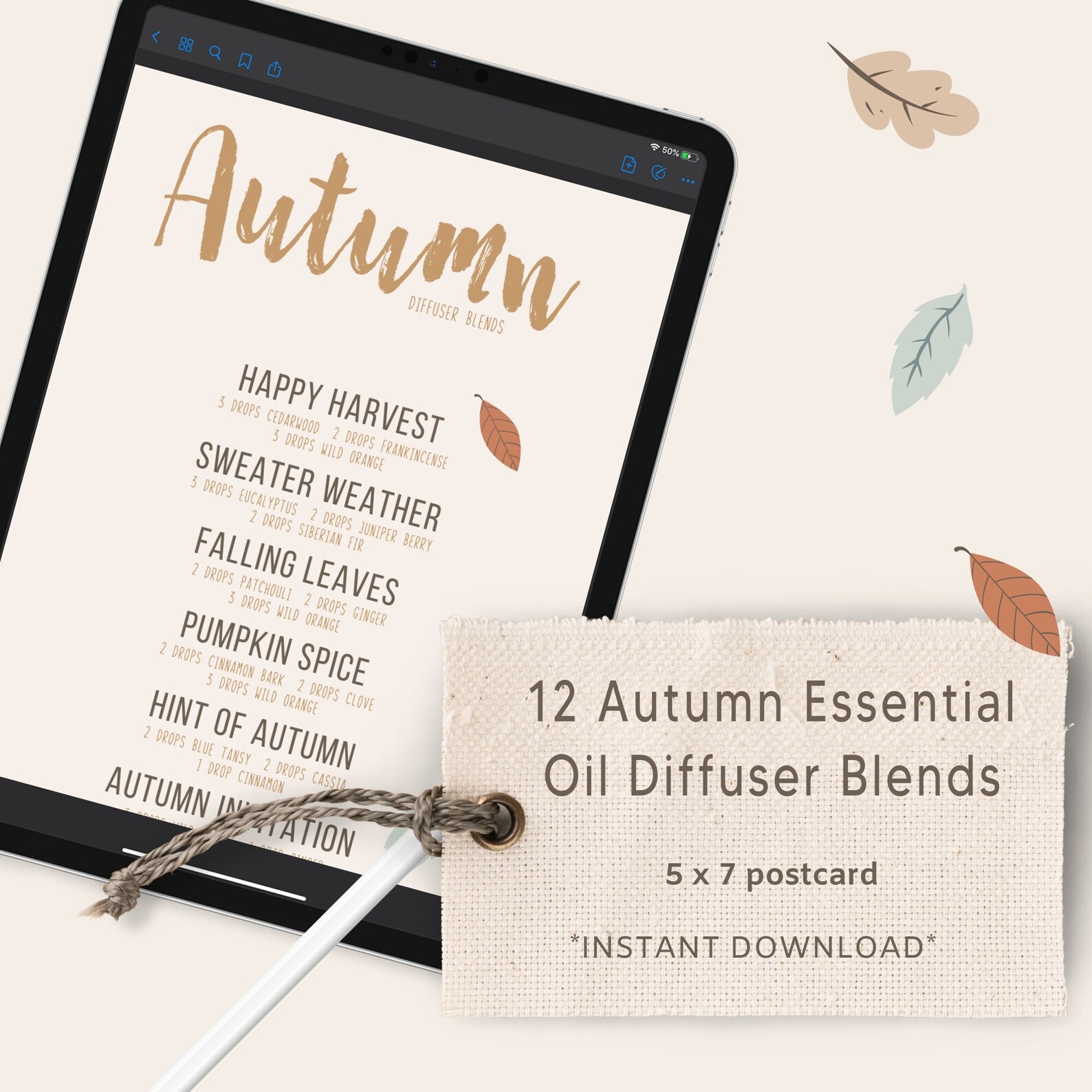 Autumn Essential Oil Diffuser Blends Printable With Doterra Essential ...