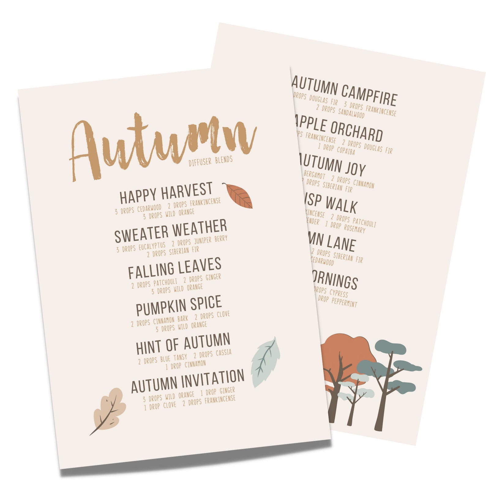 Autumn Essential Oil Diffuser Blends Printable With Doterra Essential ...