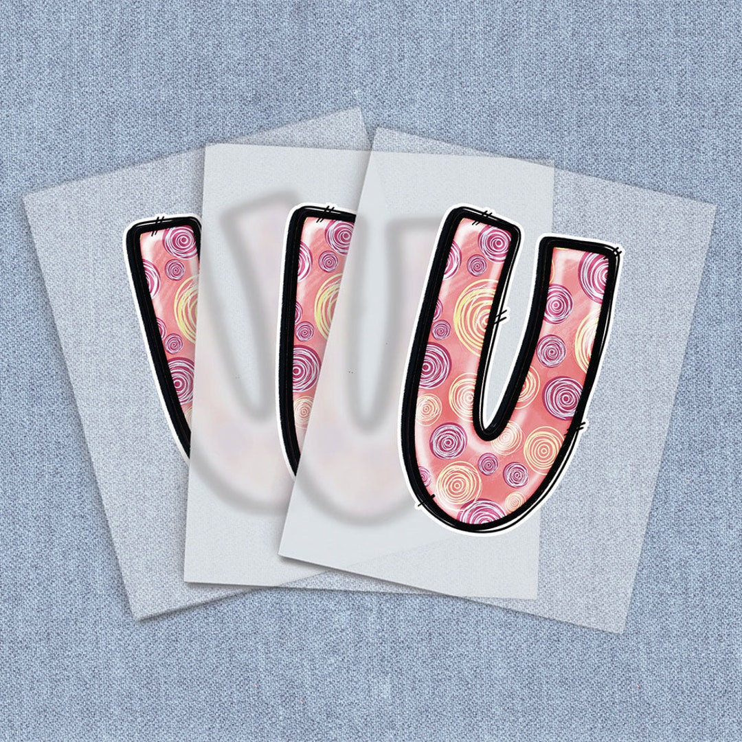 U Colorful Swirls Alphabet Iron-on Heat Transfer, DTF Transfers ...