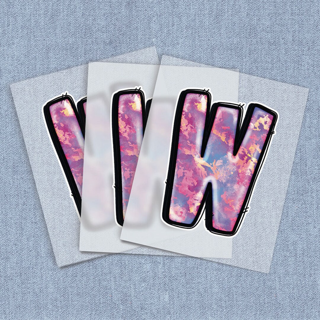 W Pink, Purple & Blues Direct-to-film Transfers, DTF Heat Transfer ...