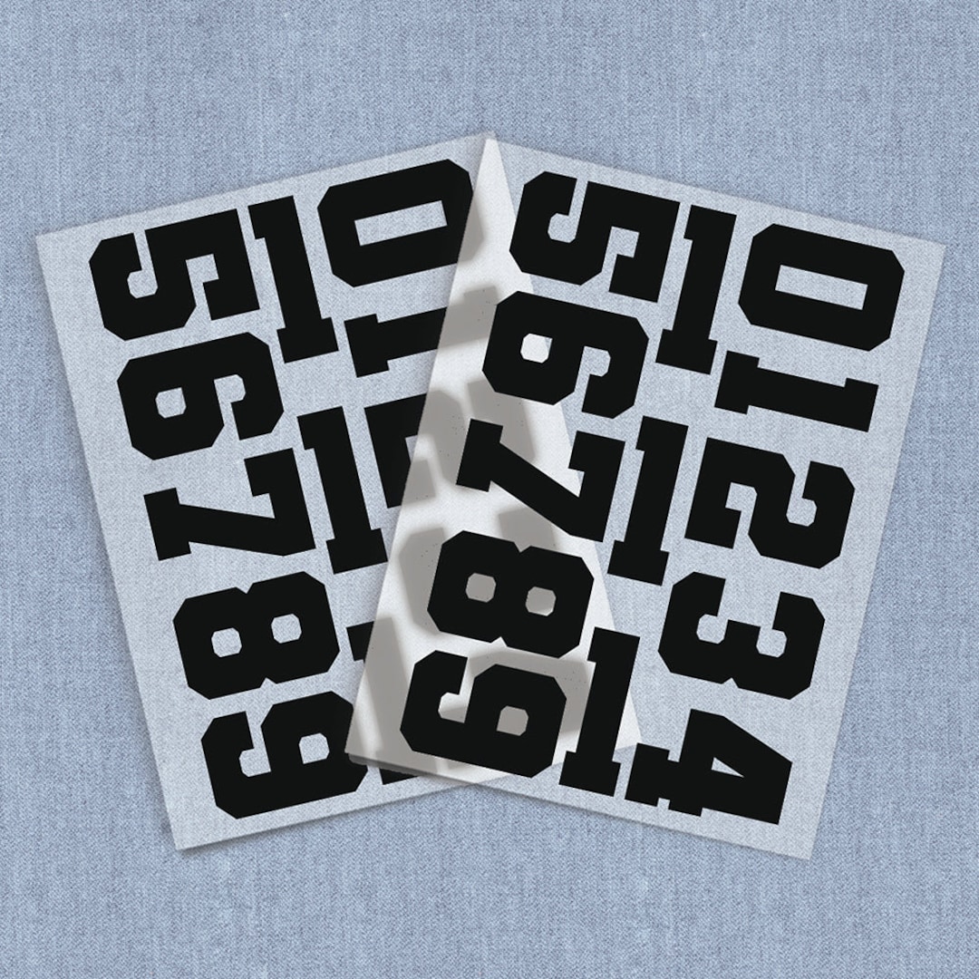 Cutup Numbers DTF Heat Transfer, Varsity Numbers Direct-to-film Iron-on ...