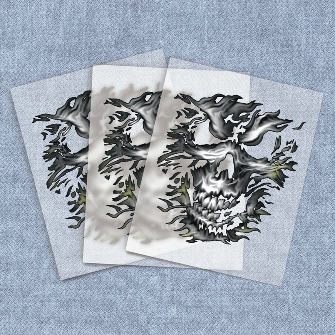 Silver Skull Direct-to-film Transfers, DTF Heat Transfer, Fantasy Iron ...