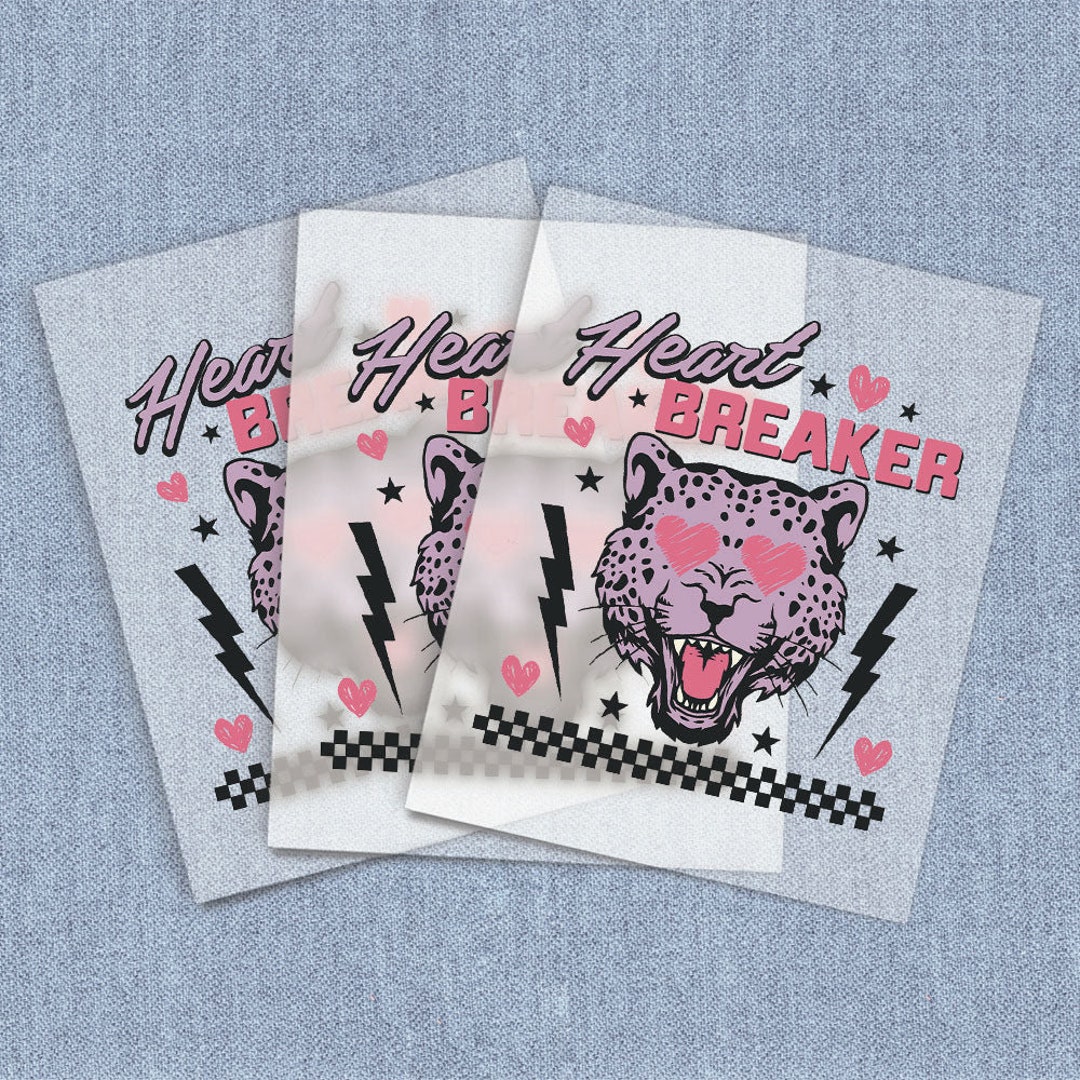 Heart Breaker Leopard, DTF Heat Transfer, Iron-on Transfer, Direct-to ...