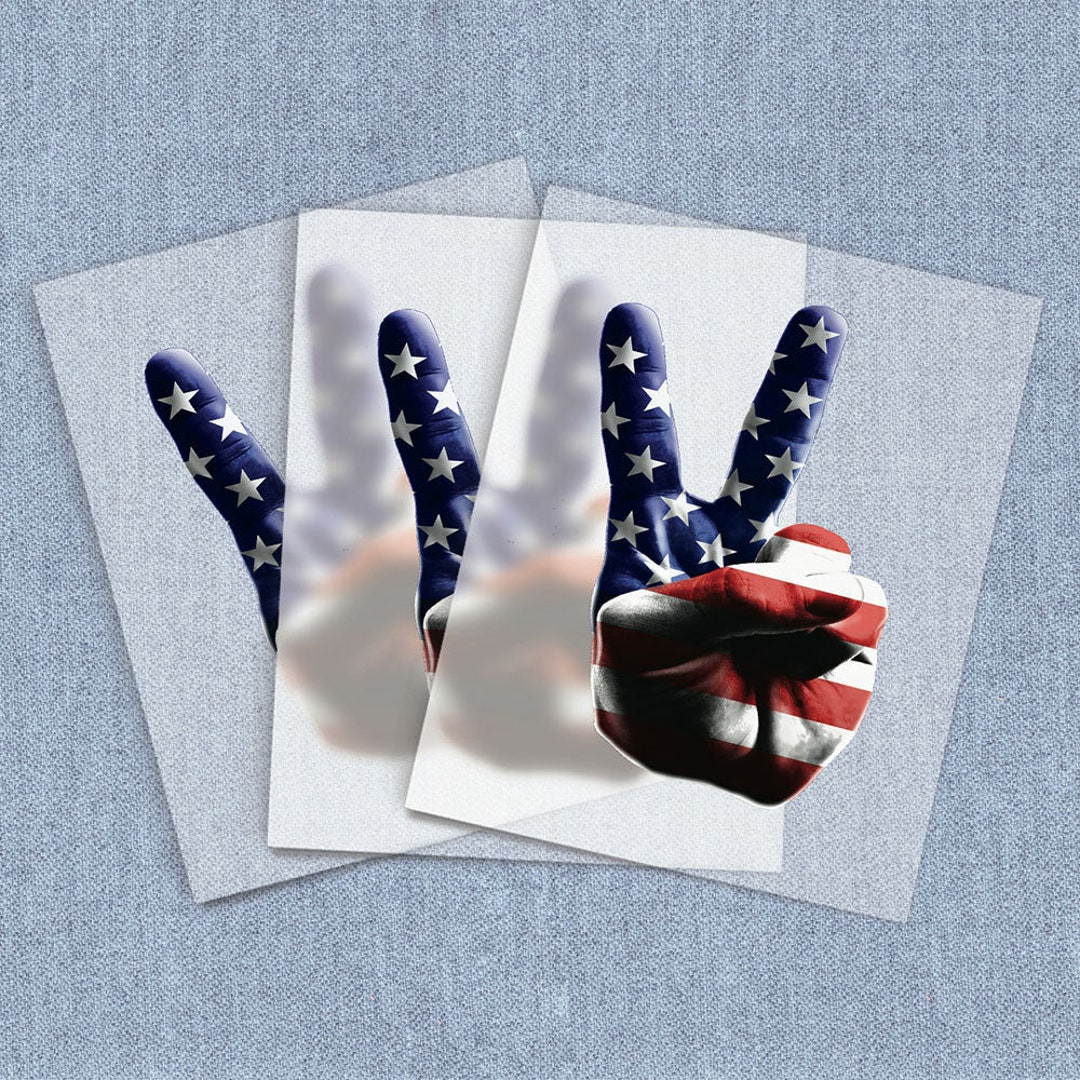 American Peace Hand DTF Heat Transfer, DIY Iron-on Transfer, Direct-to ...