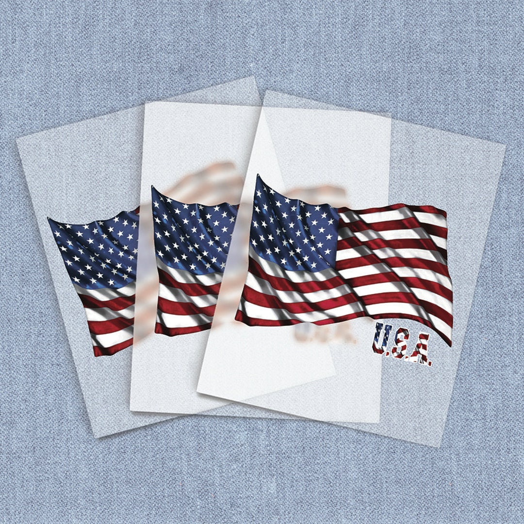 American Flag DTF Heat Transfer, U.S.A. Flag Direct-to-film Iron-on ...