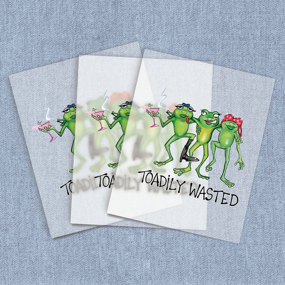 Toadily Wasted II DTF Heat Transfer Frog Iron-on Transfer - Etsy