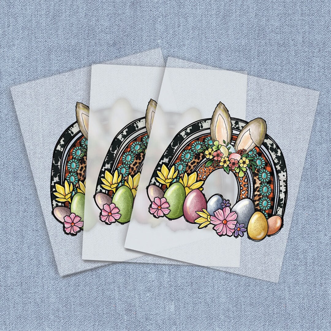 Easter Rainbow DTF Heat Transfer, Easter Eggs Iron-on Transfer, Direct ...