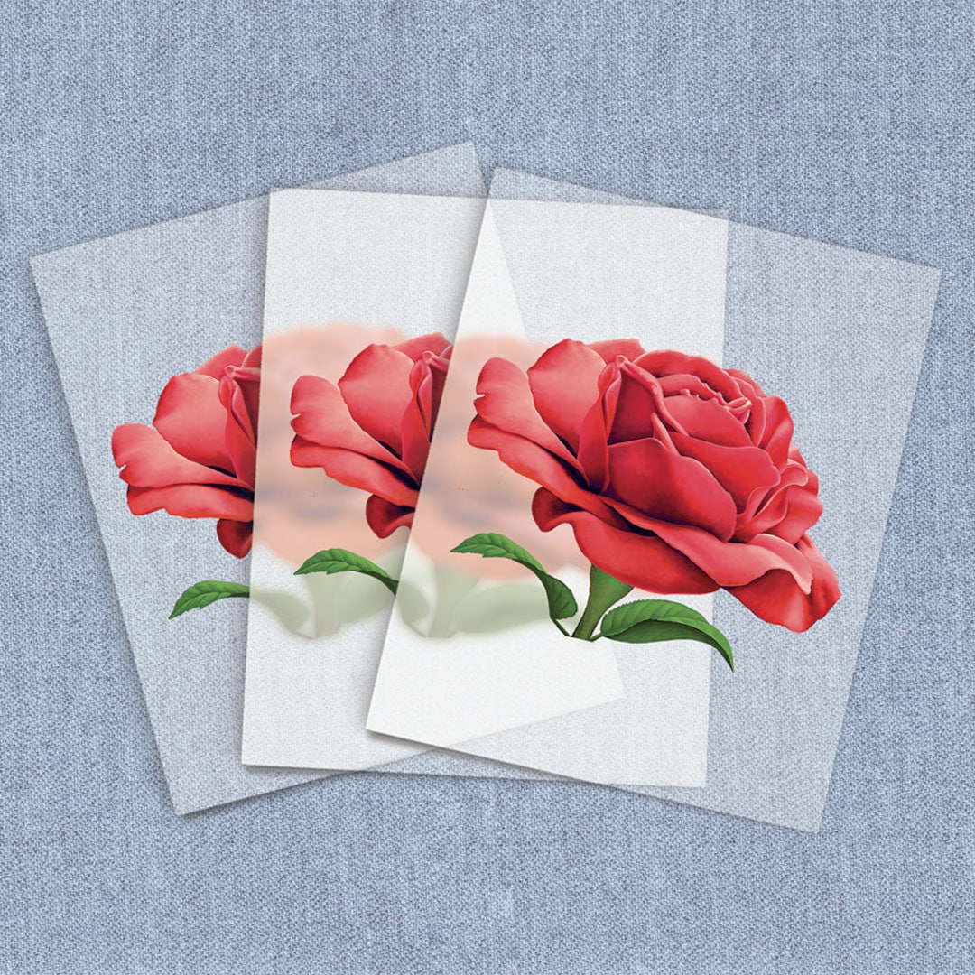 Red Rose DTF Heat Transfer, Floral Iron-on Transfer, Direct-to-film ...