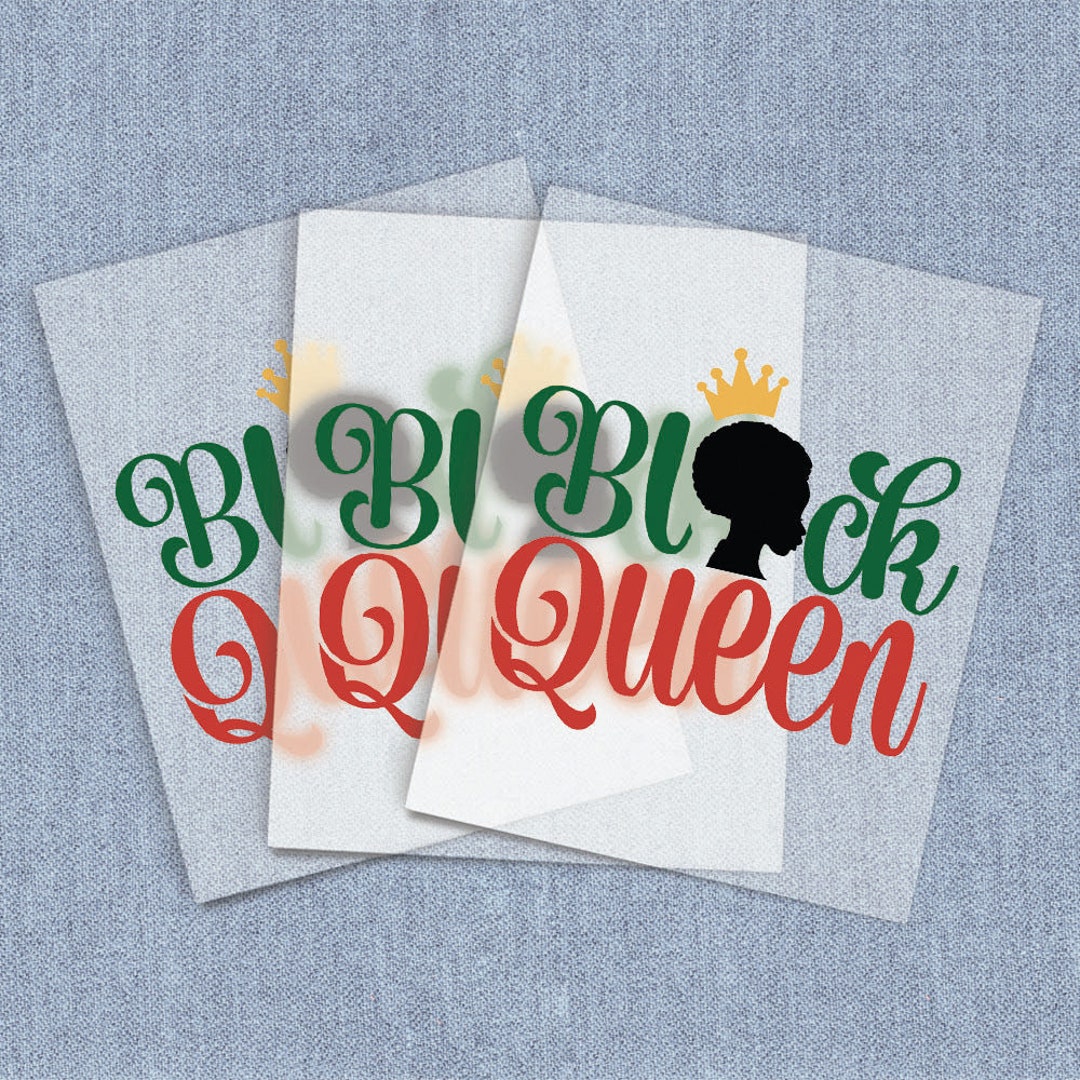 Black Queen Iron-on Heat Transfer, Crown, DTF Transfers, Home Iron ...
