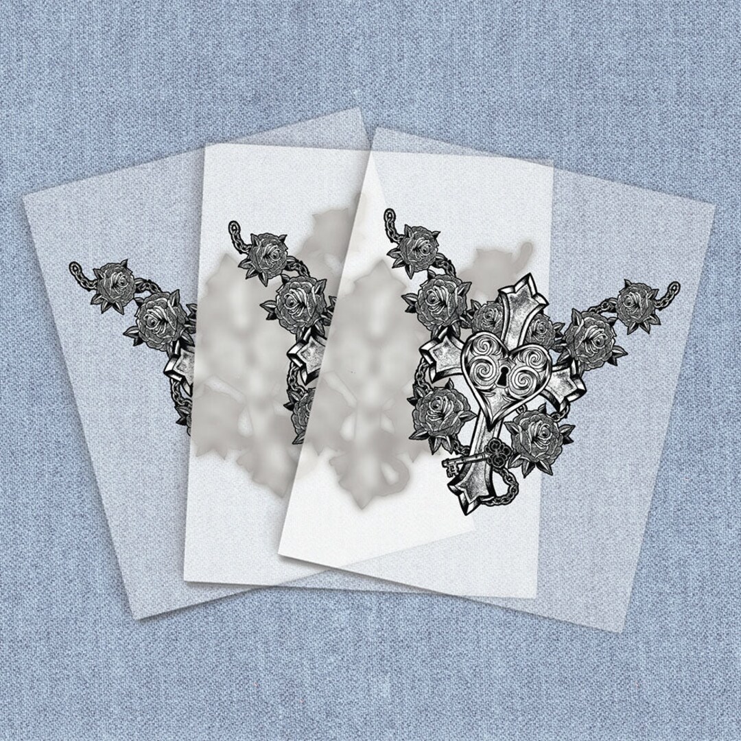 Heart Lock DTF Heat Transfer, Biker Iron-on Transfer, Direct-to-film ...