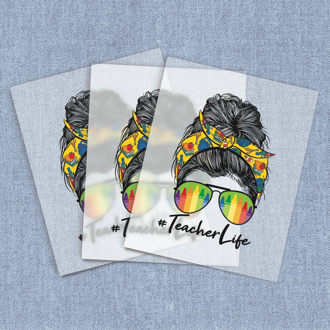 Mom Life Bun DTF Heat Transfer, Teacher Life Direct-to-film Iron-on ...