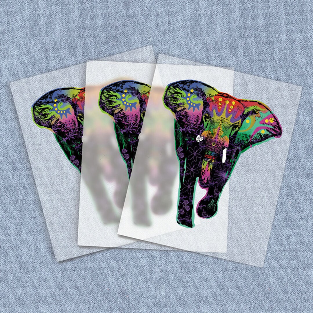 Colorful Elephant Direct-to-film Transfers, Neon DTF Heat Transfer, FYI ...