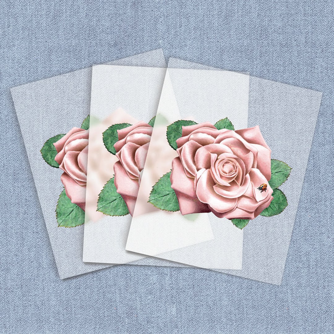 Pink Rose DTF Heat Transfer, Floral Iron-on Transfer, Direct-to-film ...