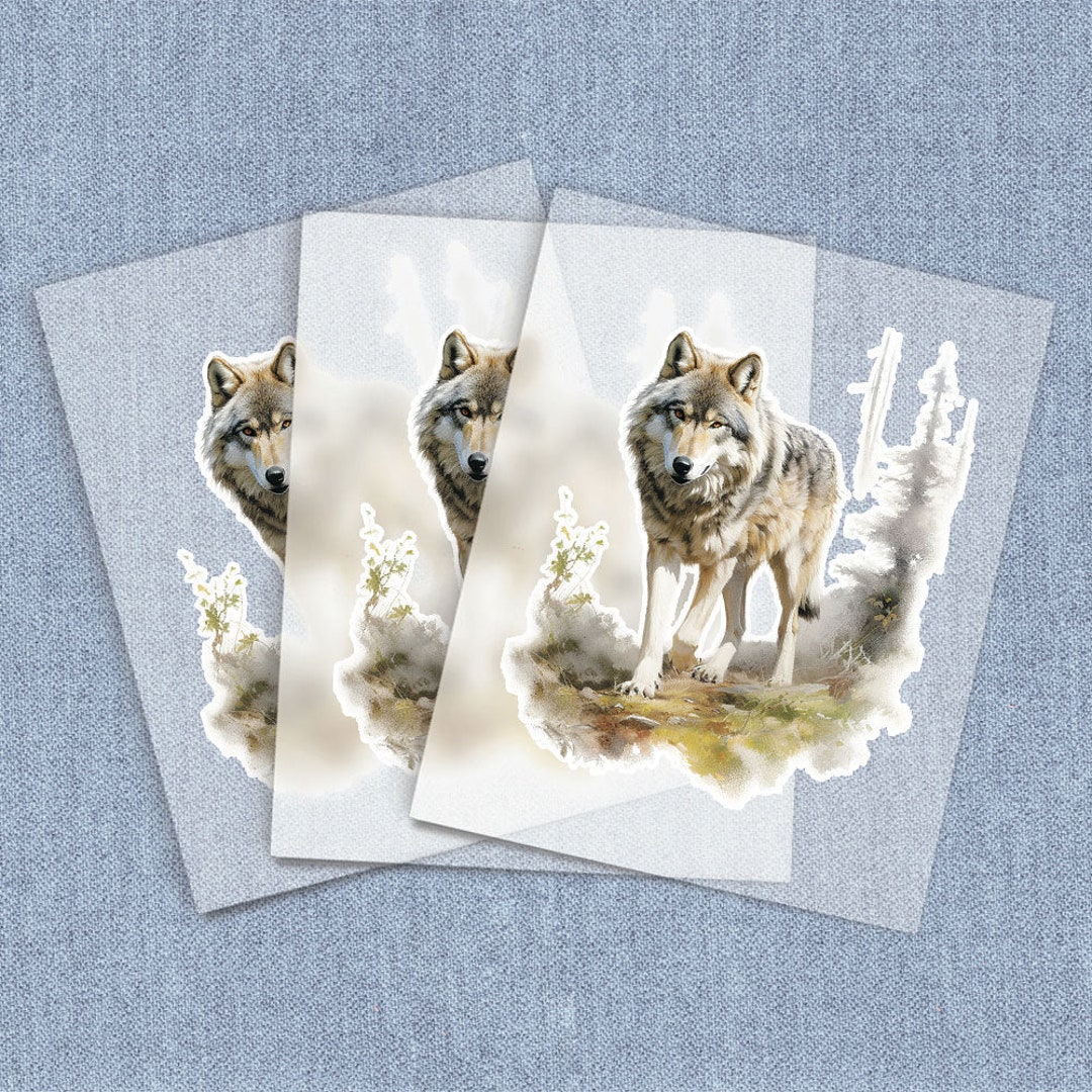 Walking Around DTF Heat Transfer, Wolf Iron-on Transfer, Animal Direct ...