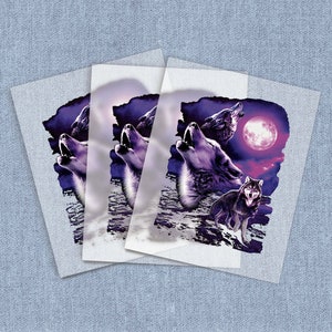 Fantasy Wolf Moon DTF Heat Transfer, Iron-on Transfer, Direct-to-film ...