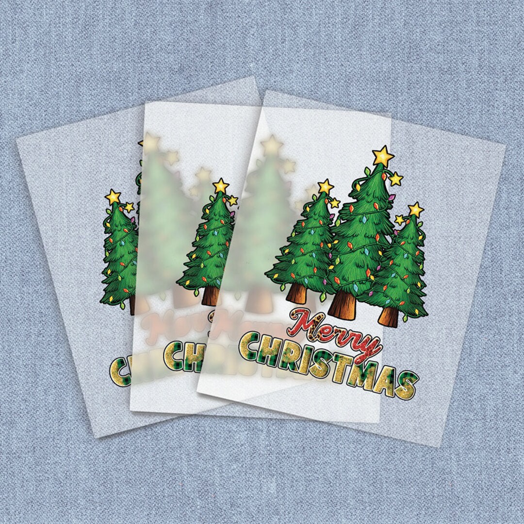 Merry Christmas Trees DTF Heat Transfer, Iron-on Transfer, Direct-to ...