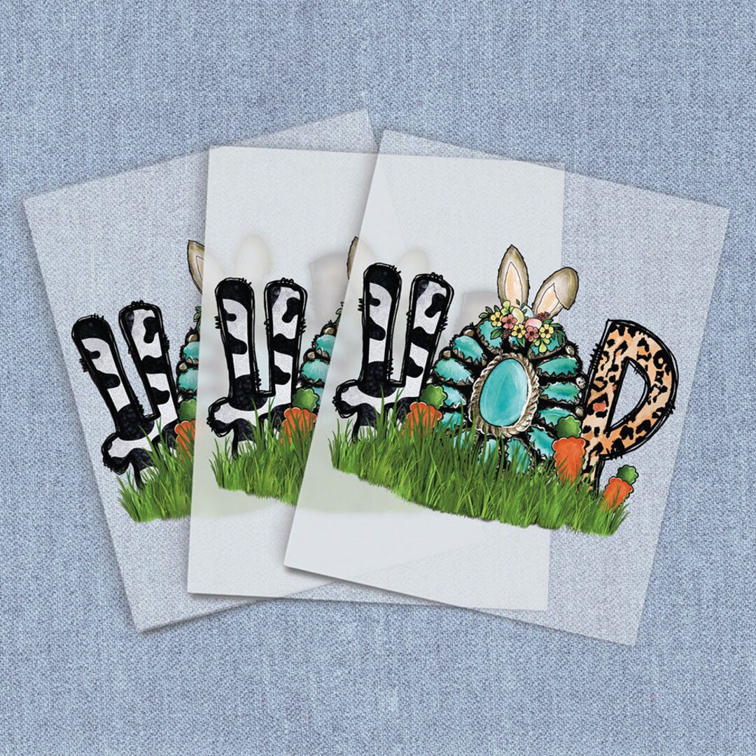 Hop Easter DTF Heat Transfer, Bunny Ears Iron-on Transfer, Direct-to ...