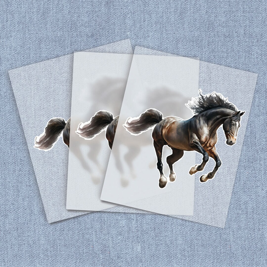 Smoky Black Horse Direct-to-film Transfers, Animal DTF Heat Transfer ...