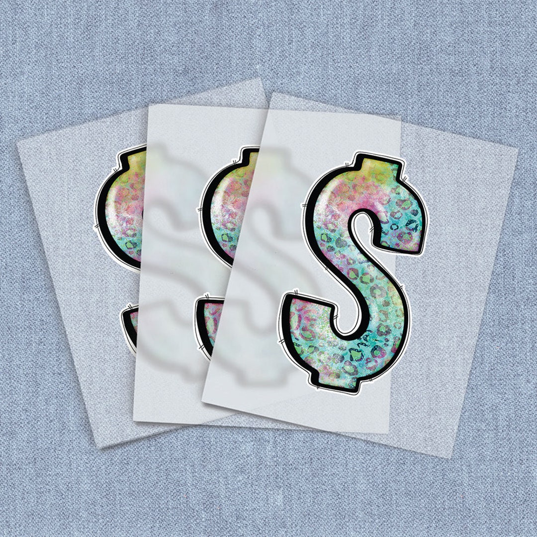 Pastel Leopard Dollar Sign DTF Heat Transfer, Symbol Iron-on Transfer ...