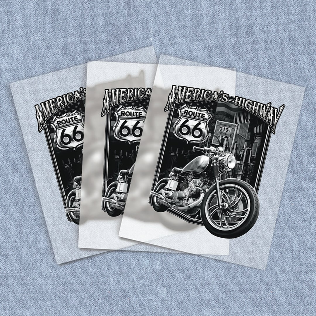 Motorcycles DTF Heat Transfer, America's Highway Direct-to-film Iron-on ...