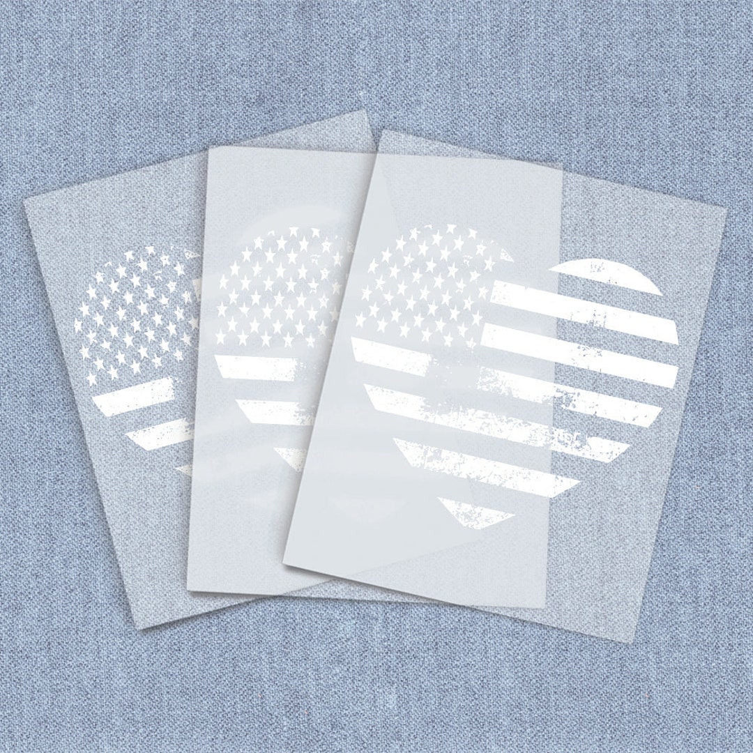 American Pride DTF Heat Transfer, Flag Heart Distress Direct-to-film ...