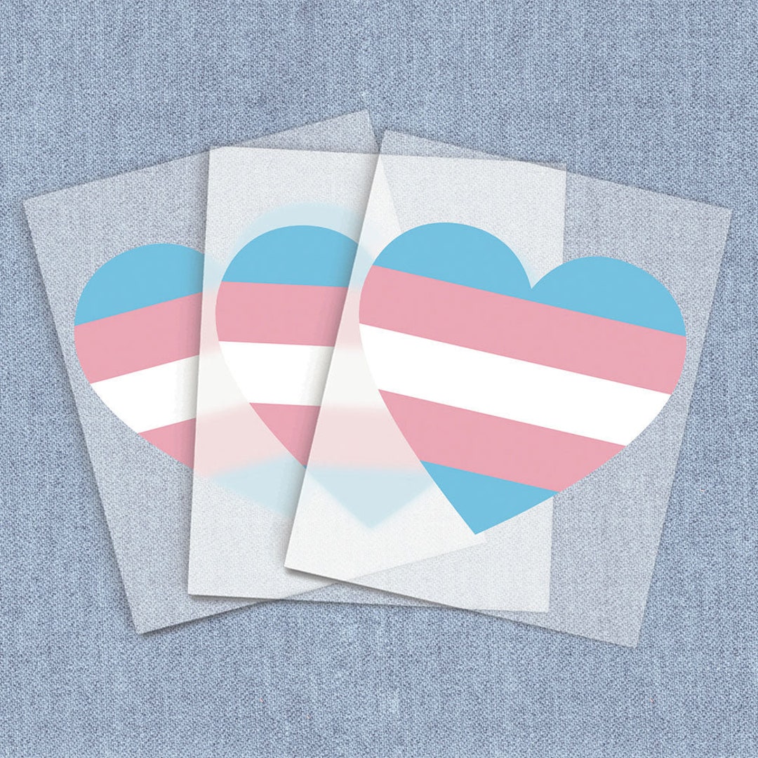 Pride DTF Heat Transfer, Trans Heart Direct-to-film Iron-on Transfer ...