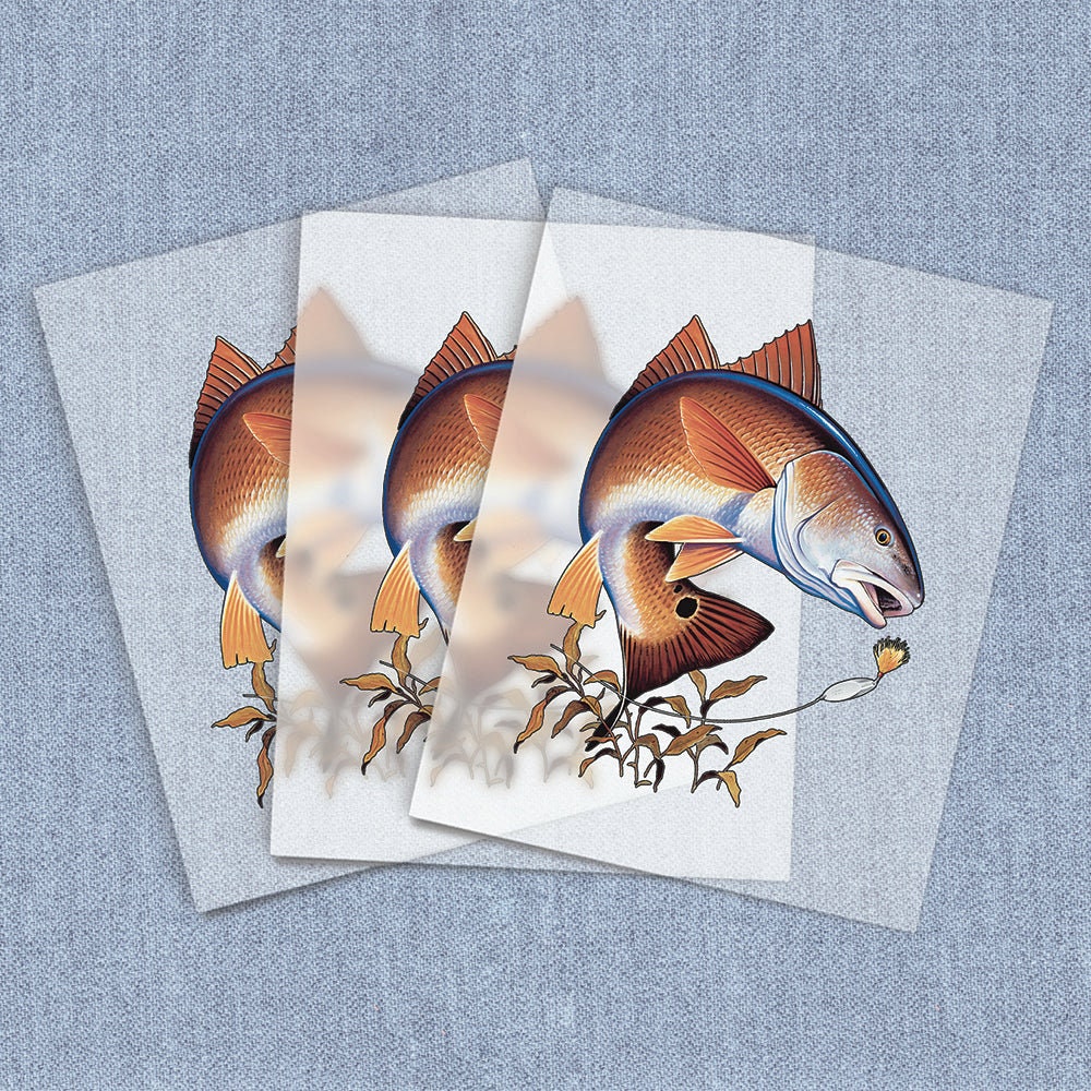 Fishing DTF Heat Transfer, Redfish Direct-to-film Iron-on Transfer ...