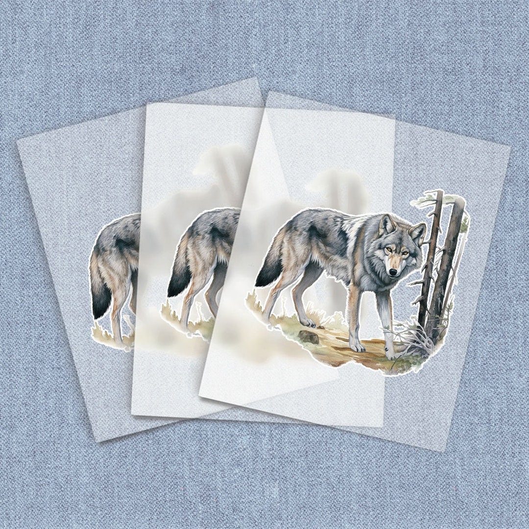 Gray Wolf Direct-to-film Transfers, Floral DTF Heat Transfer, Iron-on ...