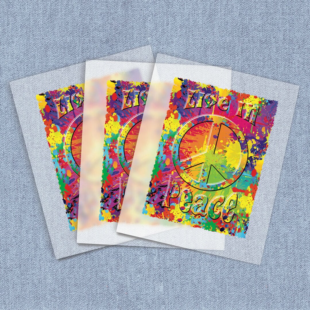 Live in Peace DTF Heat Transfer, Neon Iron-on Transfer, Direct-to-film ...