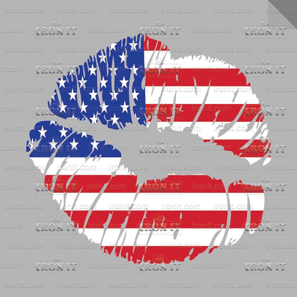 American Pride DTF Heat Transfer, Flag Lips Direct-to-film Iron-on ...