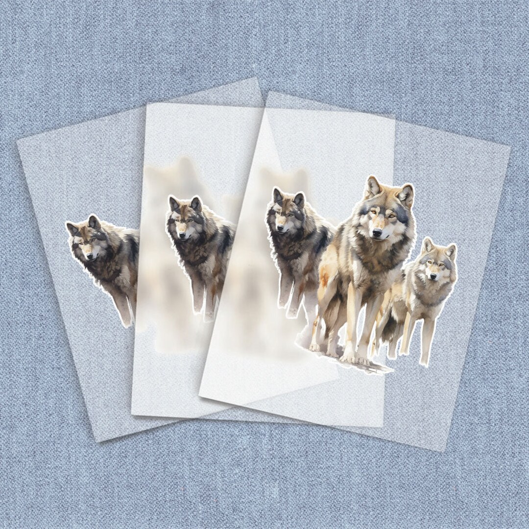 3 Wolves DTF Heat Transfer, Floral Iron-on Transfer, Direct-to-film ...