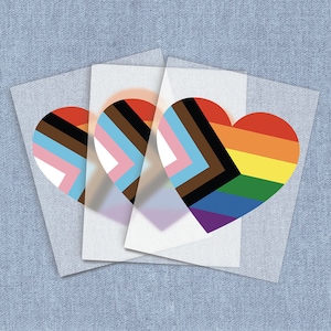 Pride DTF Heat Transfer, Progress Heart Direct-to-film Iron-on Transfer ...