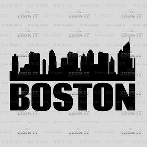 Boston Outline, DTF Heat Transfer, Floral Iron-on Transfer, Direct-to ...