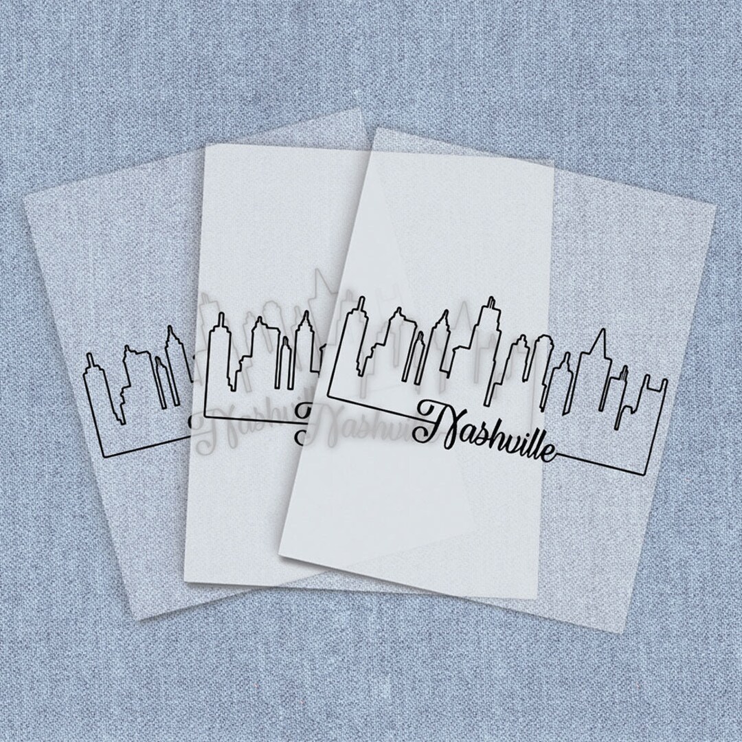 Nashville Outlines, DTF Heat Transfer, Iron-on Transfer, Direct-to-film ...