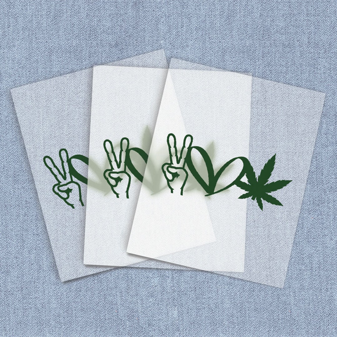 Peace Love Weed DTF Heat Transfer, Iron-on Transfer, Marijuana Direct ...