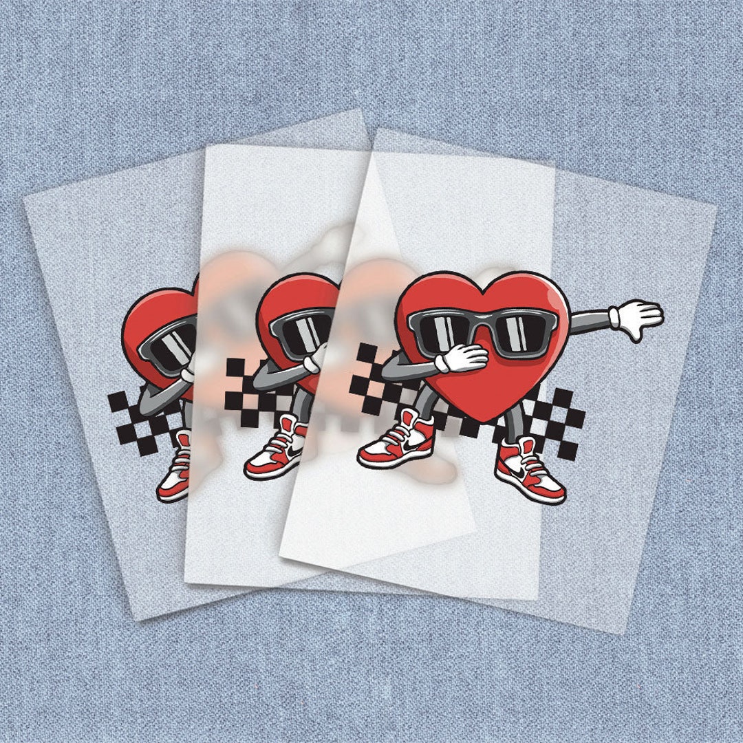 Heart Dab DTF Heat Transfer, Iron-on Transfer, Valentines Direct-to ...